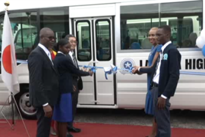 Lacovia High School Gets Two Buses from Japan